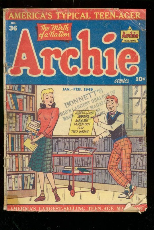 Archie--#36--1950--COMIC BOOK--Archie--FR/G | Comic Books - Golden Age ...
