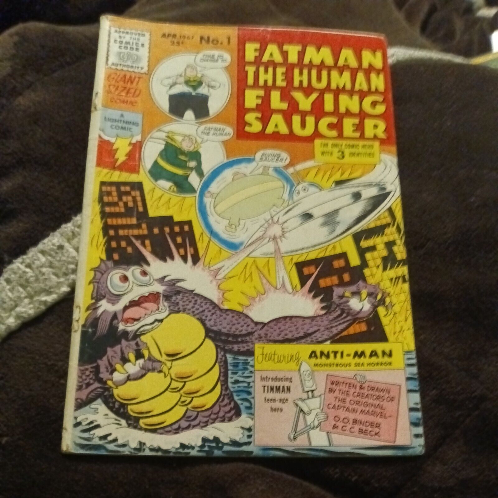 Fatman, The Human Flying Saucer # 1 lightning comics 1967 silver age ...