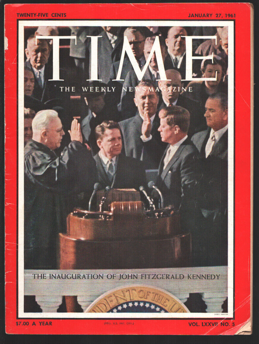 Time 1/27/1961-Inauguration of President John F. Kennedy cover & story ...