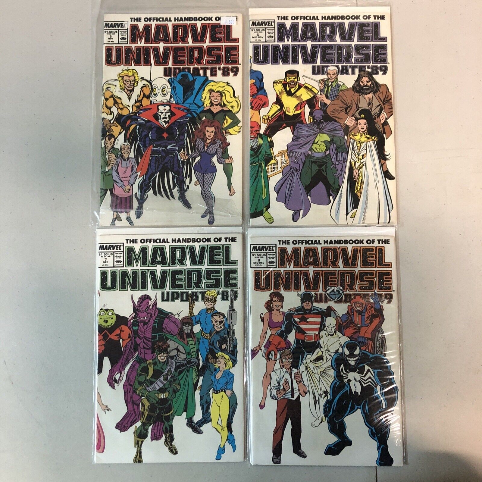 The Offical Handbook Of Marvel Universe Update’89 (1989) #1-8 (VF/NM ...