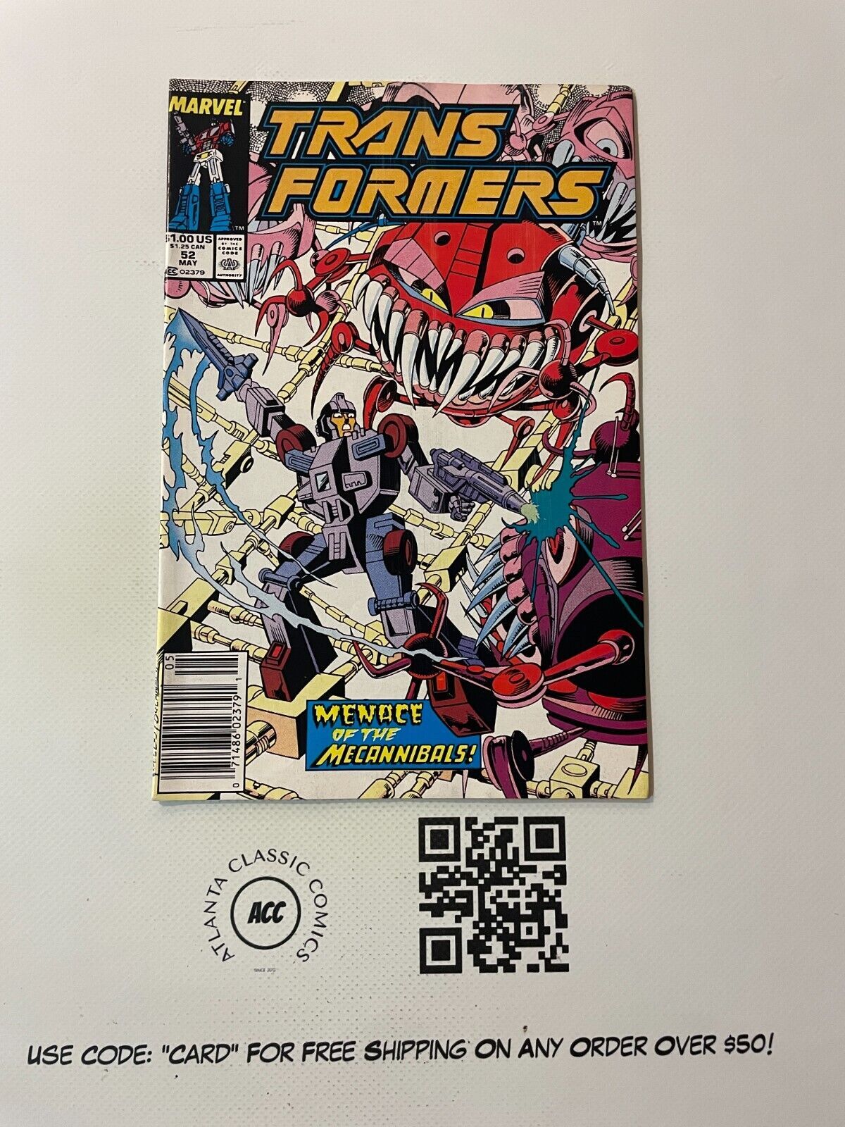 Transformers # 52 NM Marvel Comic Book Optimus Prime Megatron Bumble ...