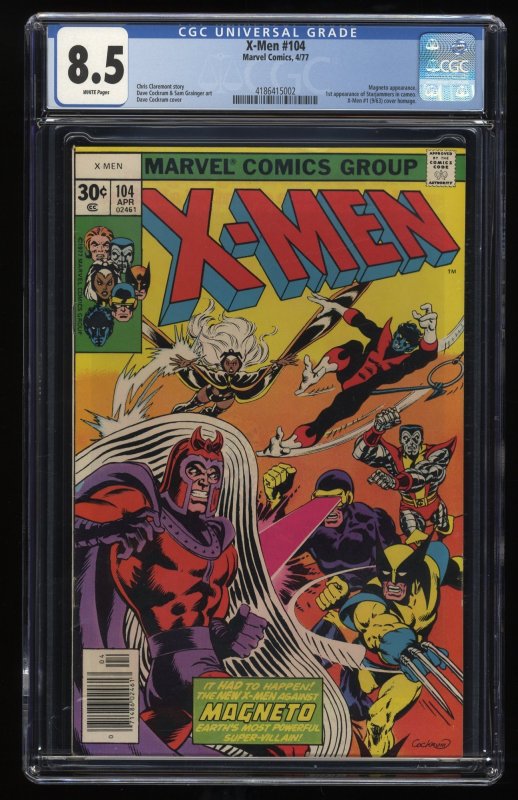 X-Men #104 CGC VF+ 8.5 1st Appearance Starjammers Cameo Magneto ...