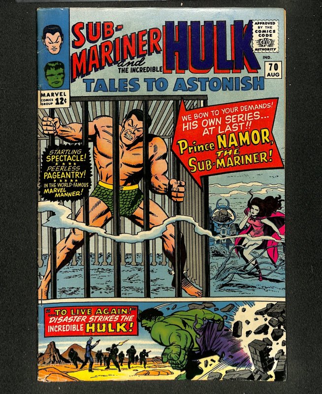 Tales To Astonish #70 Sub-Mariner Begins! Incredible Hulk! | Full Runs ...