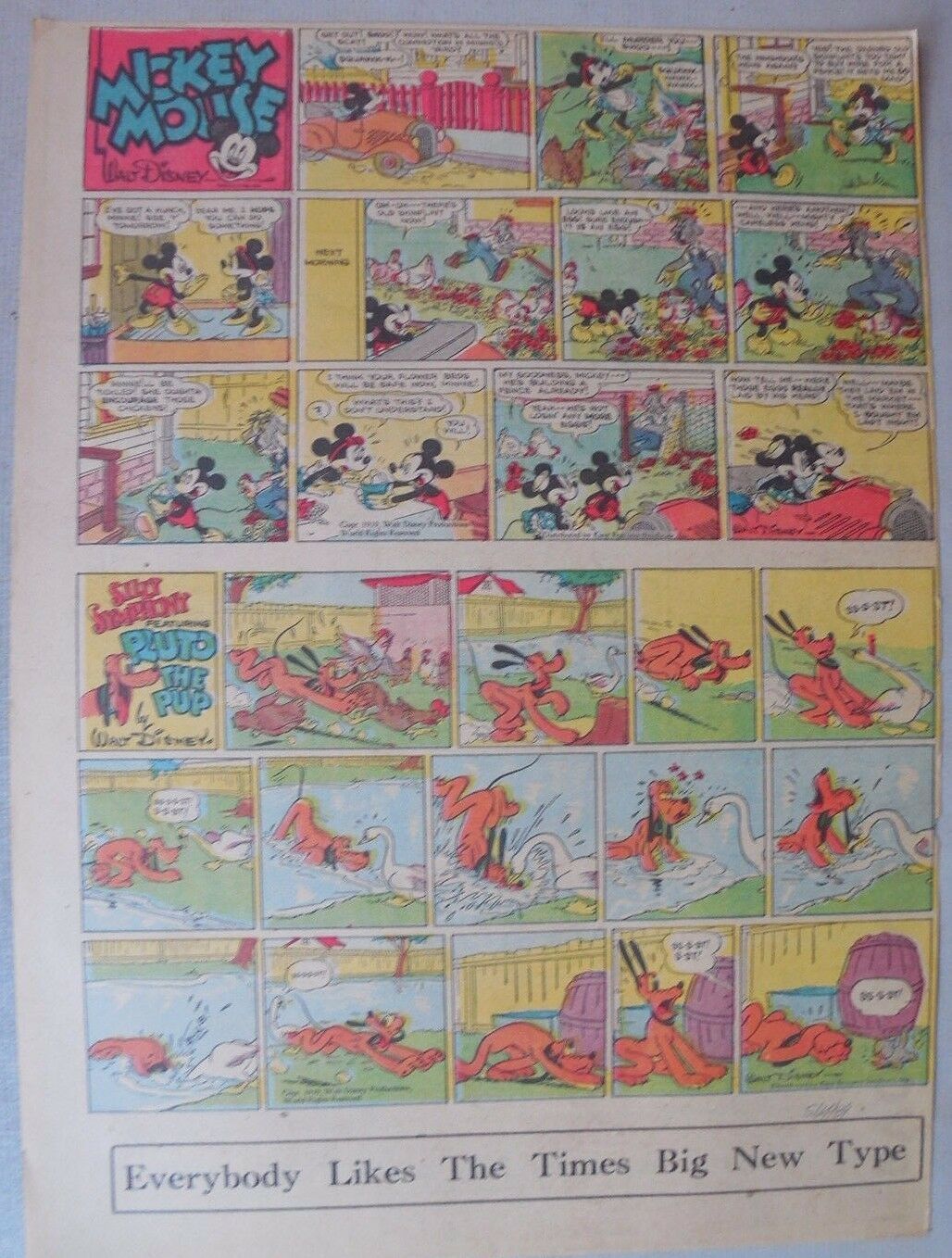Mickey Mouse Sunday Page by Walt Disney from 5/14/1939 Tabloid Page ...