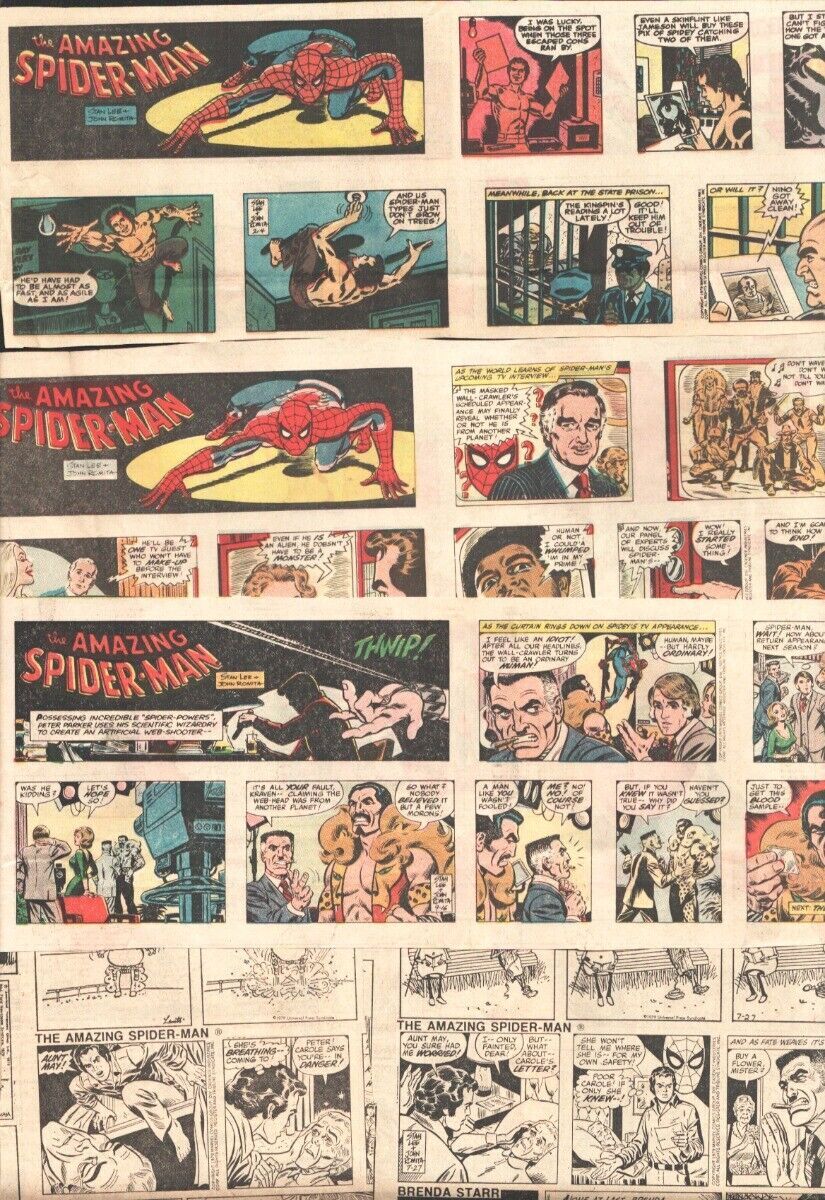 Amazing Spider-man-Daily & Sunday Comic Strips 1979--Art by John Romita ...