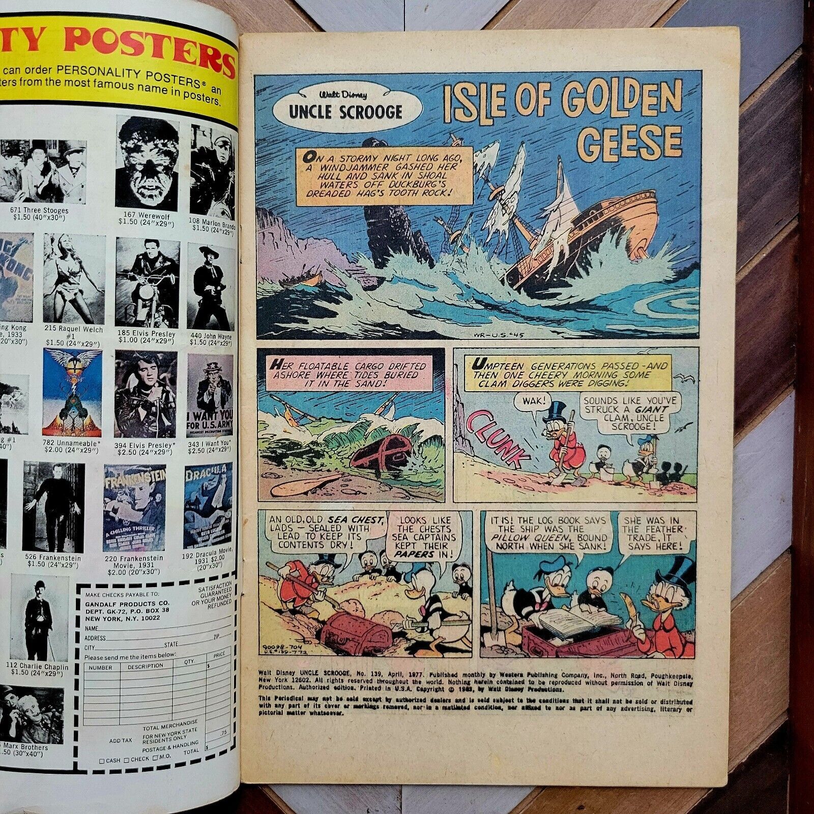 WALT DISNEY'S UNCLE SCROOGE #139 VG- Dell 1977 "Isle Of Golden Geese ...