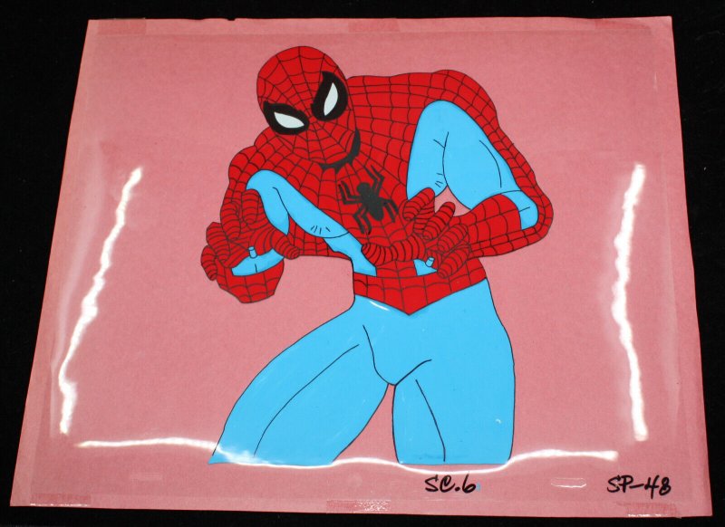 Spider-Man Animation Cel - Web Shooters Out - Overlaid On Construction ...