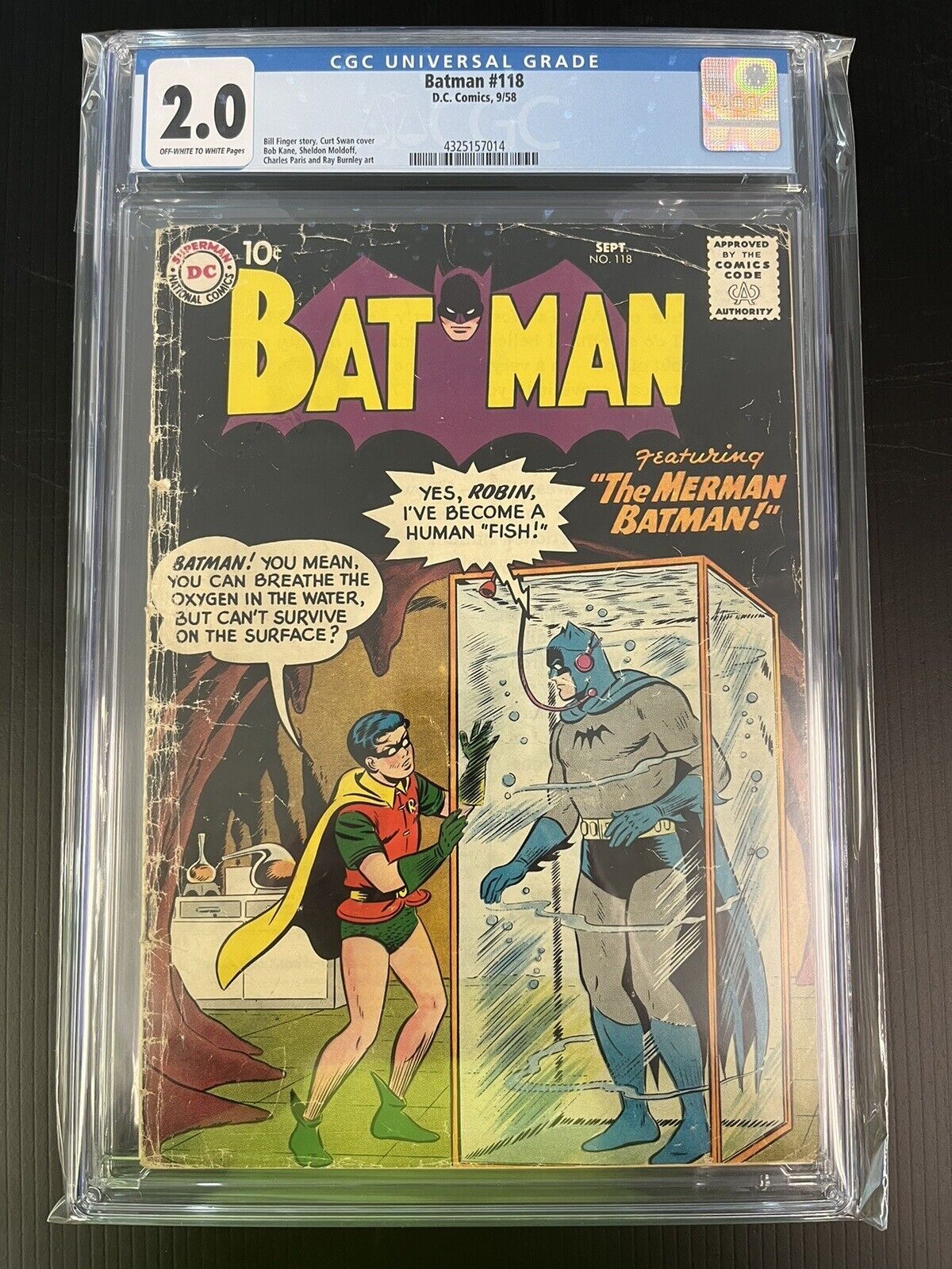 BATMAN #118 1958 CGC GRADED 2.0 Bill Finger Curt Swan Bob Kane DC ...