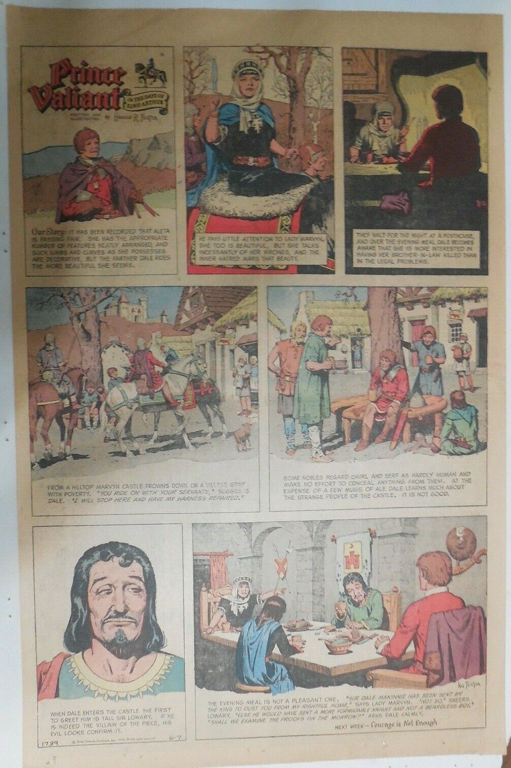 Prince Valiant Sunday #1739 by Hal Foster from 6/7/1970 Rare Full Page ...