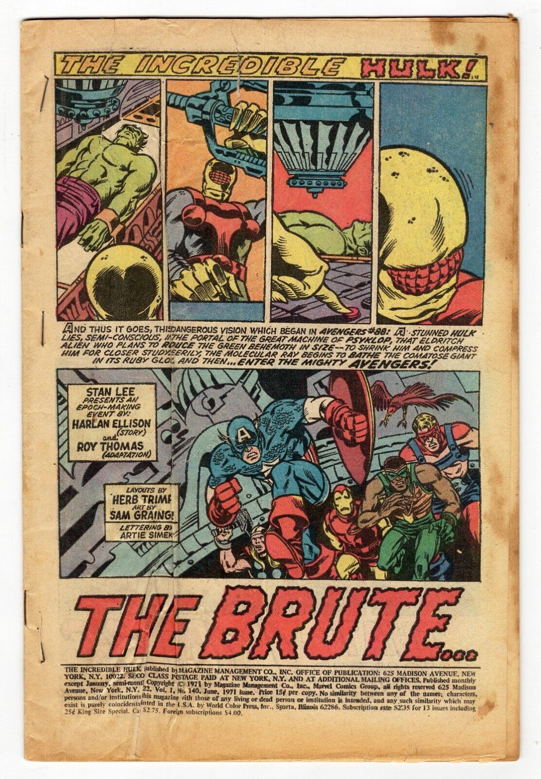 Incredible Hulk #140 VINTAGE 1971 Marvel Comics | Comic Books - Modern ...