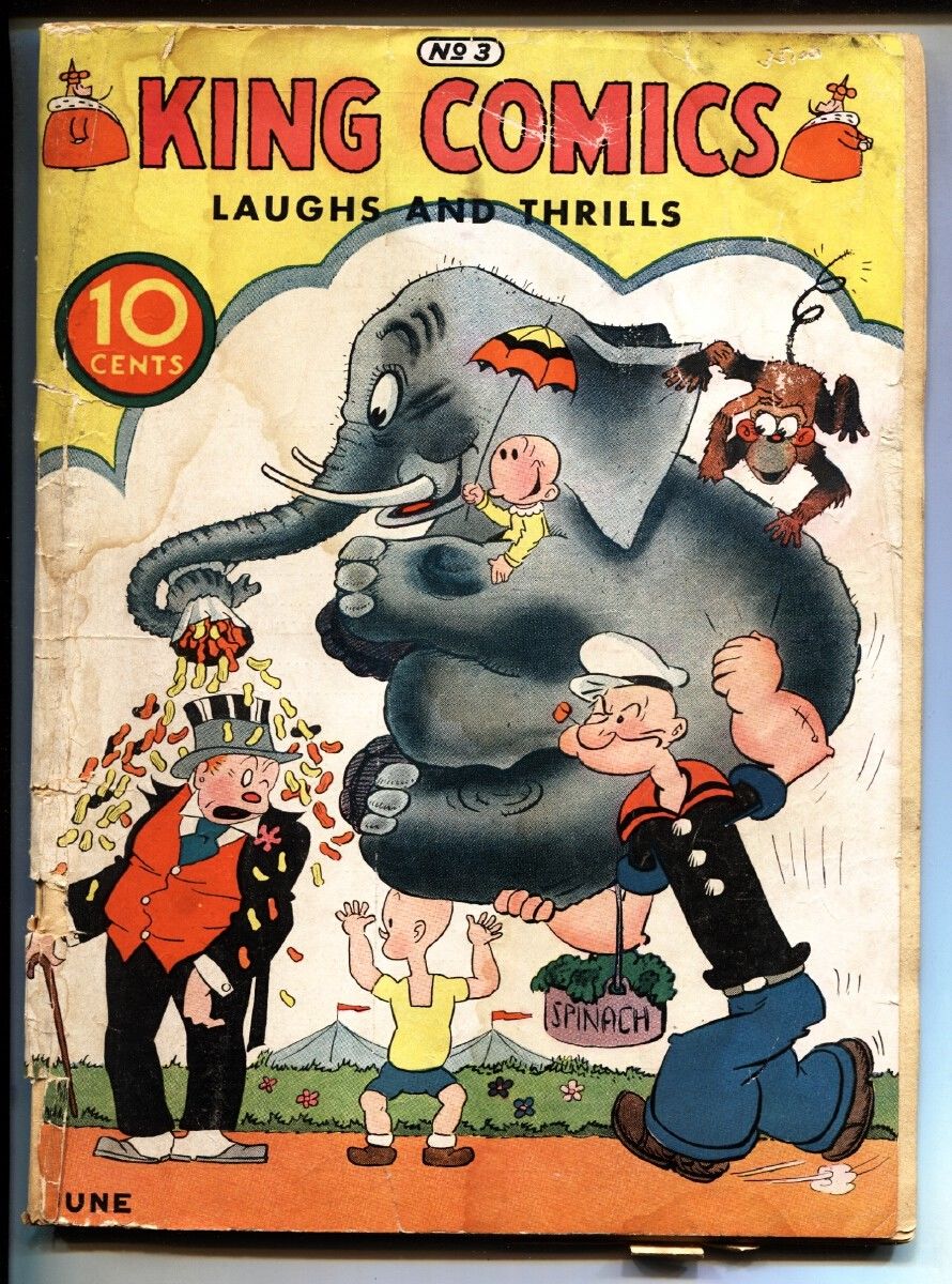 KING #3 1936-POPEYE-HENRY-Elephant cover-Early Golden-Age comic ...