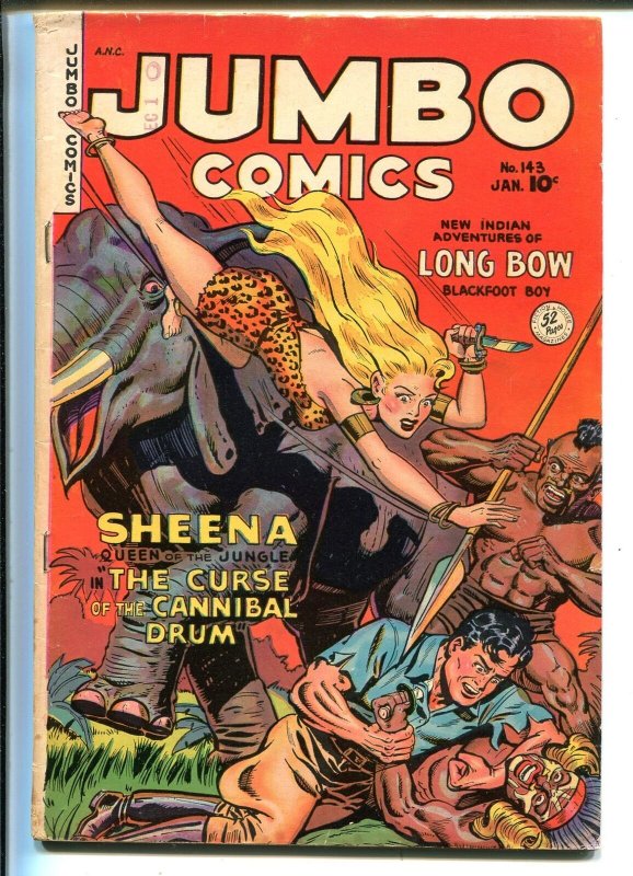 Jumbo #141 1951-Fiction House-2 Sheena stories-Ghost Gallery-Hawk-Kamen ...