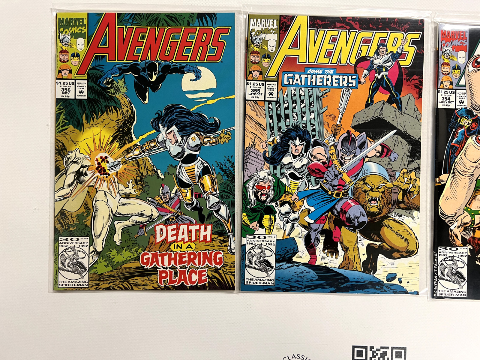 3 Avengers Marvel Comic Books #354 355 356 Spiderman Avengers X-Men ...