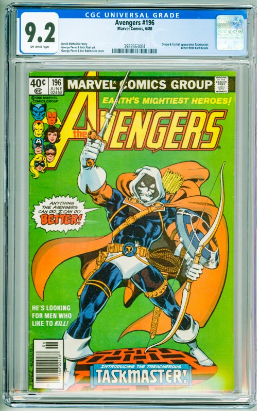 The Avengers #196 (1980) CGC 9.2! OW Pages! 1st Full Appearance of ...