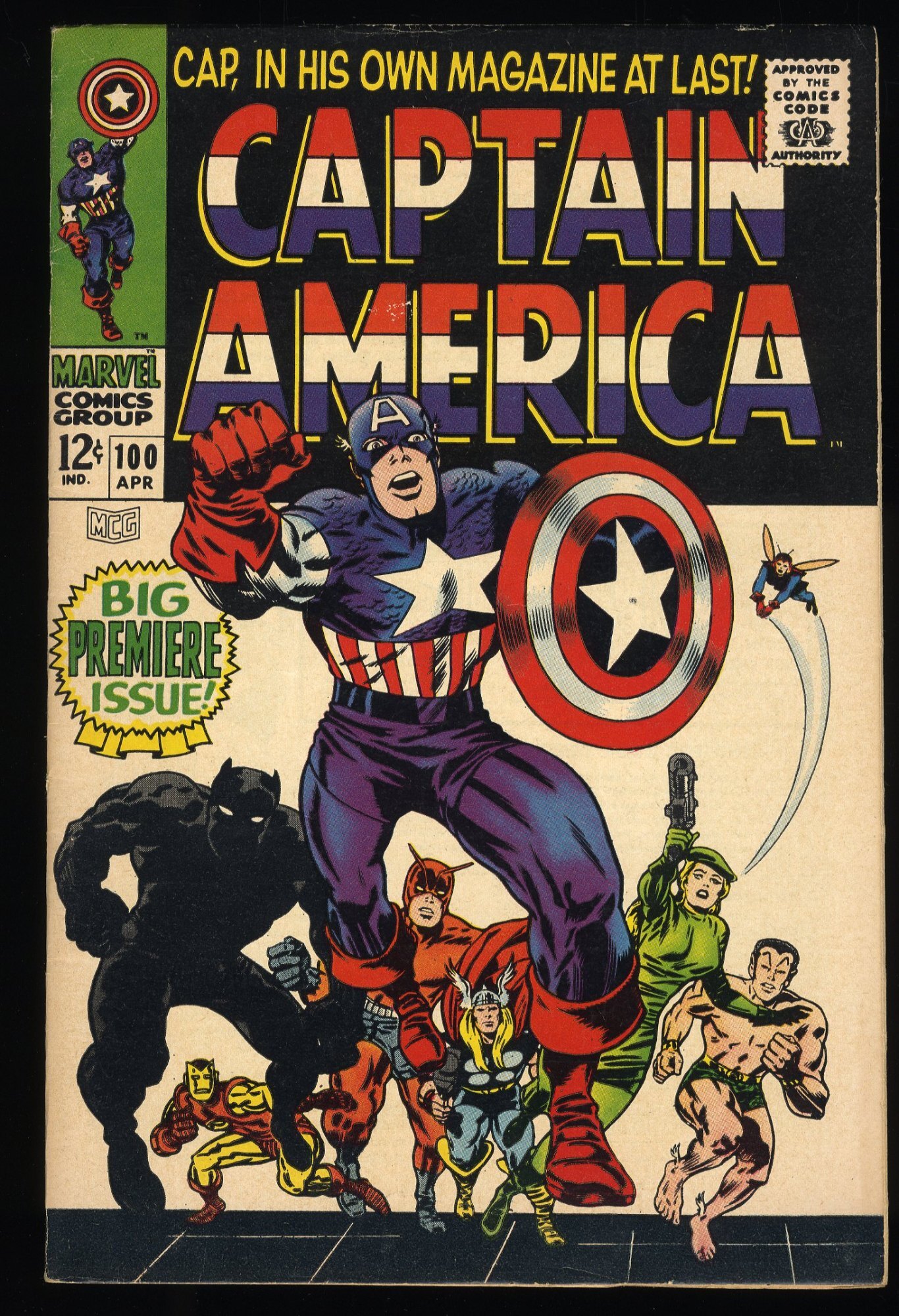Captain America #100 FN 6.0 1st Issue! Black Panther Appearance ...