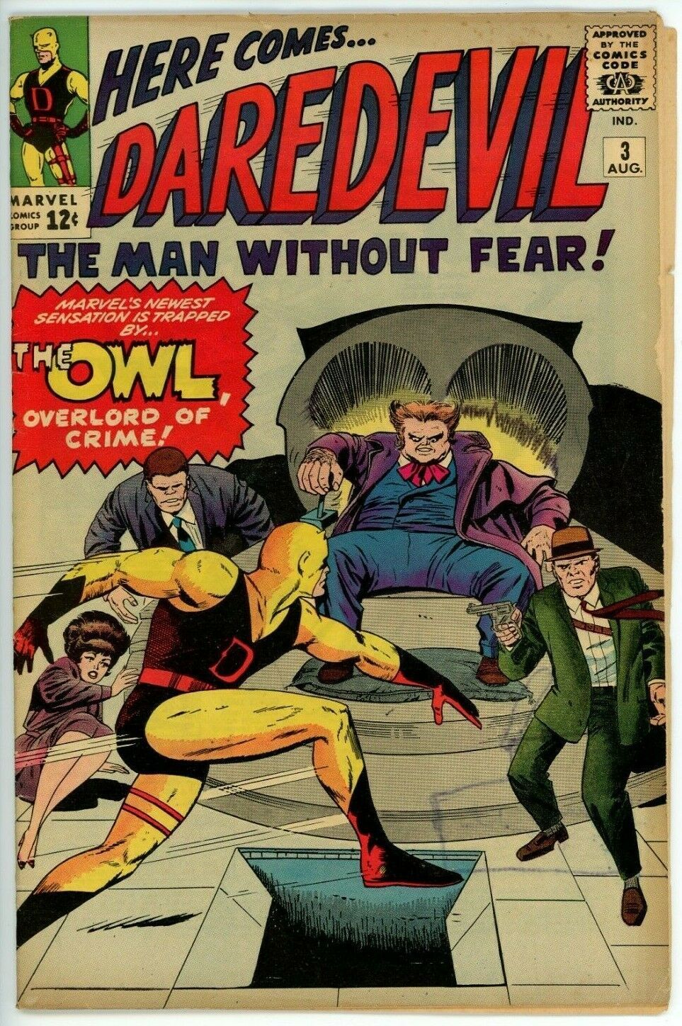 Daredevil #3 (1964) - 5.5 FN- *1st Appearance The Owl* High Gloss ...