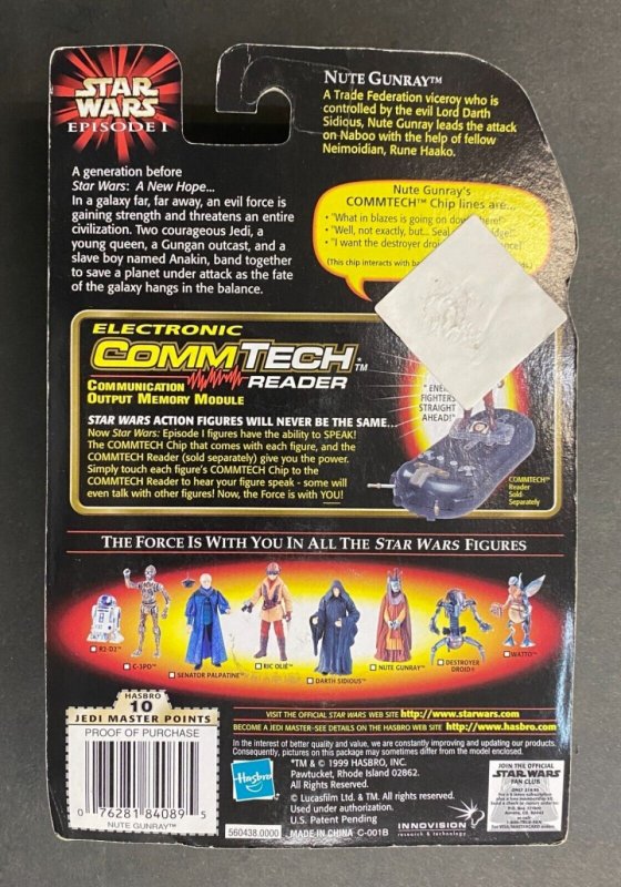 Star Wars: Episode 1 Nute Gunray CommTech Chip Sealed Action Figure ...