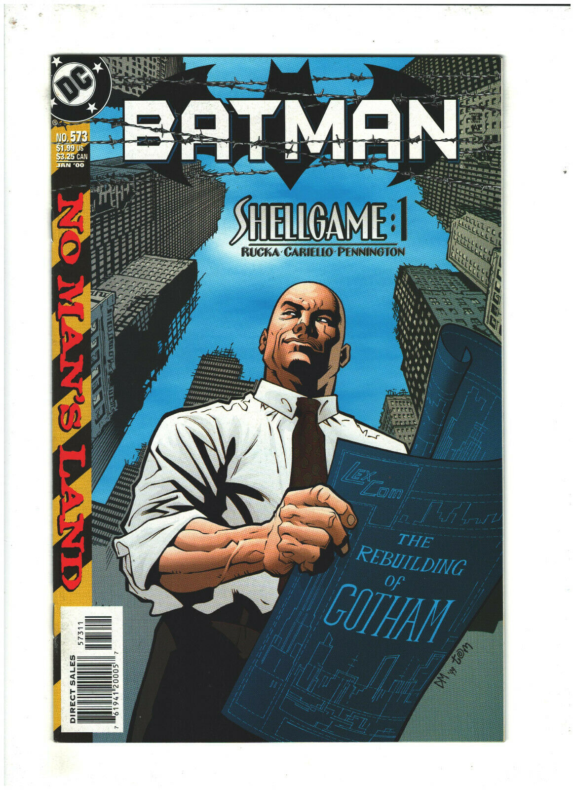 Batman #573 NM- 9.2 DC Comics 2000 No Man's Land, Lex Luthor Rebuilds ...