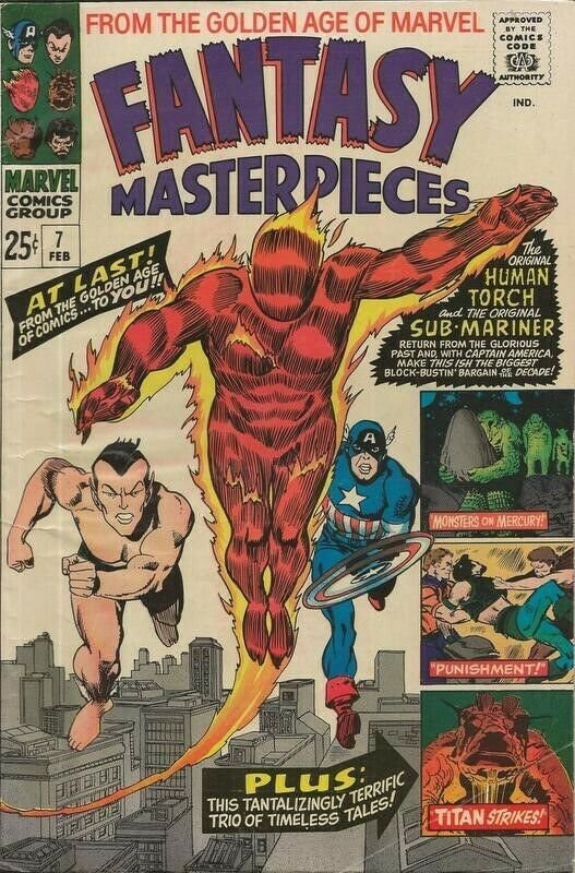 Fantasy Masterpieces #7 ORIGINAL Vintage 1966 Marvel Comics Human Torch ...