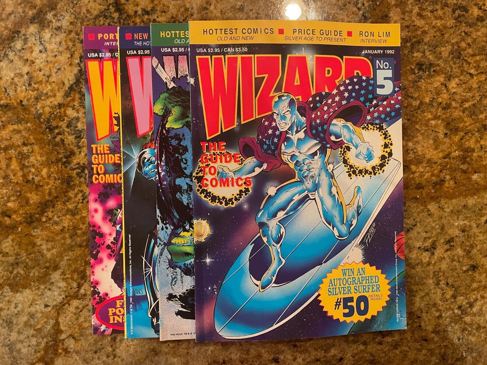 4 Wizard Comic Book Magazines # 5 6 7 8 Hulk Thor X-Men Batman Superman ...