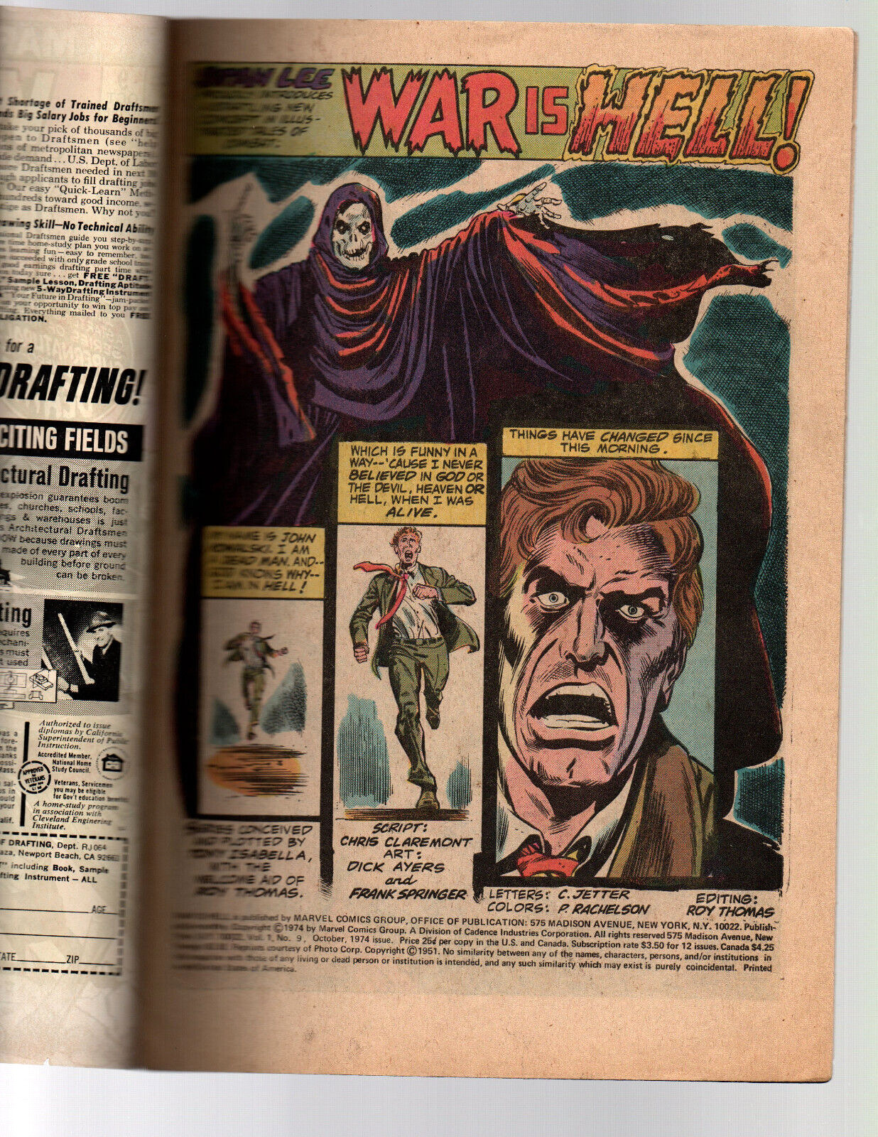 War is Hell #9 - 1st appearance of Death - KEY - military - 1974 - VG | Comic Books - Modern Age ...