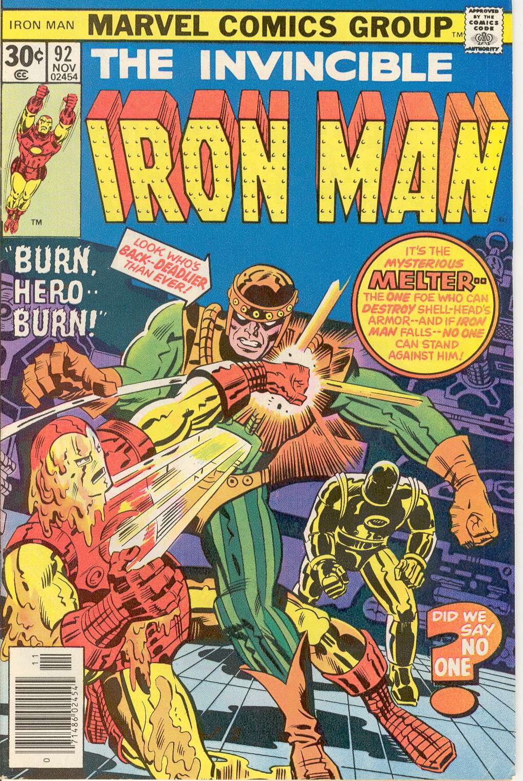 Iron Man (1st Series) #92 FN ; Marvel | Jack Kirby the Melter | Comic ...