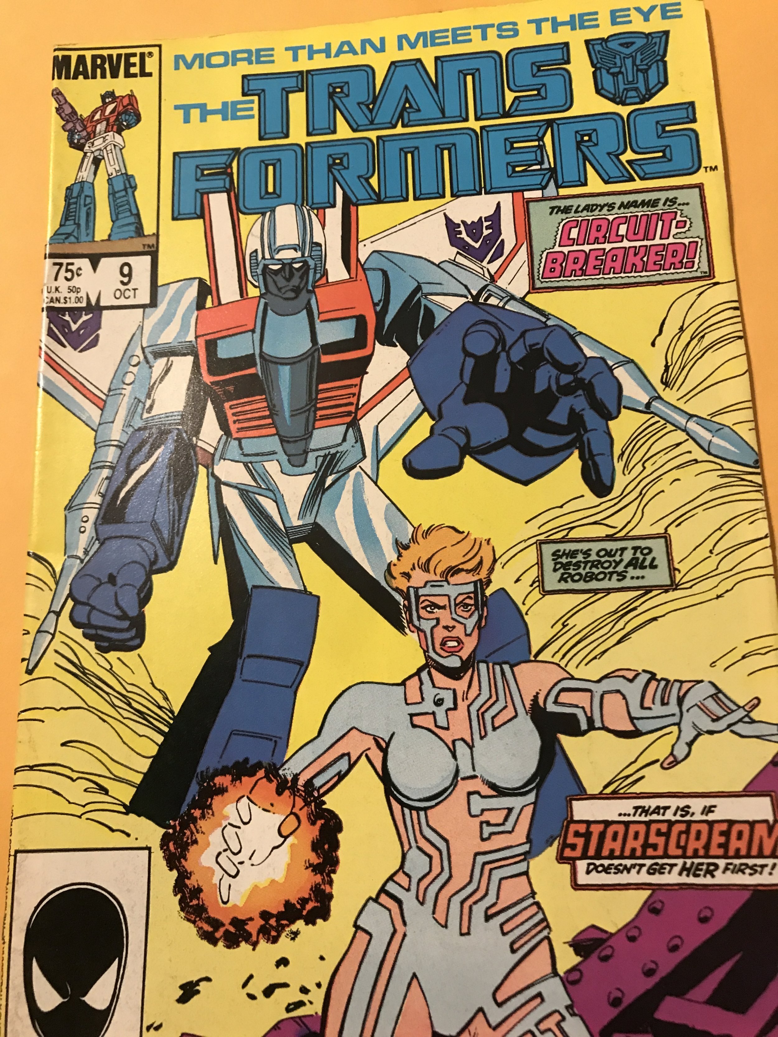 THE TRANSFORMERS #9 : Marvel 10/85 VF- White Pages; 1st Starscream ...
