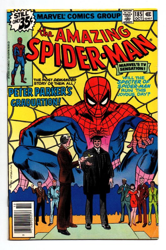 Amazing Spider-Man #185 newsstand - Peter Parker's Graduation - 1978 ...