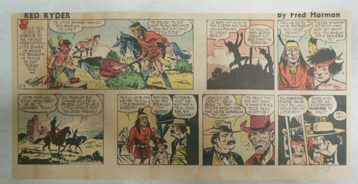 Red Ryder Sunday Page by Fred Harman from 8/14/1955 Third Page Size ...