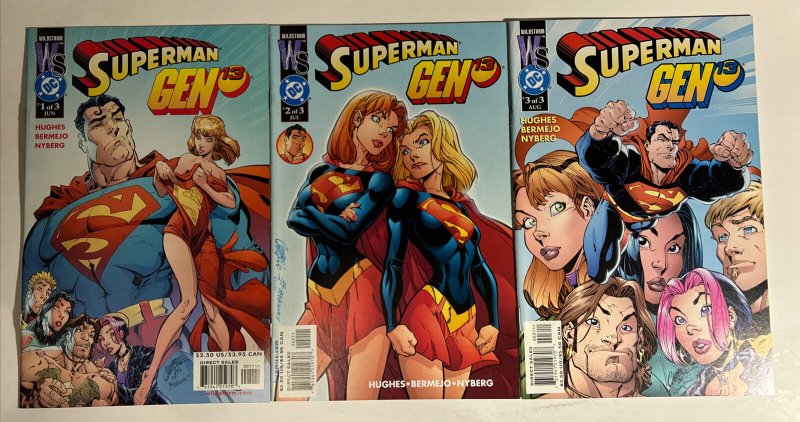 Superman Gen 13 #1 2 3 (2000) J Scott Cambpell Low Print HTF Variant ...