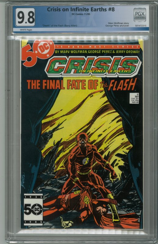 Crisis on Infinite Earths #8 (1985) Heroic death of the Flash (Barry ...
