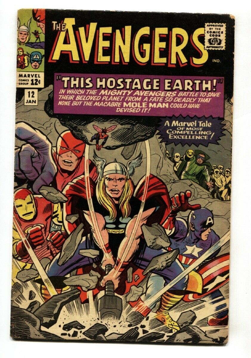 Avengers #12-Fn Comic Book Jack Kirby-Silver-Age Marvel-1965-Thor Vg ...