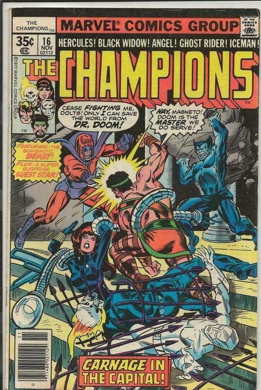 Champions #16 ORIGINAL Vintage 1977 Marvel Comics Black Widow Beast ...