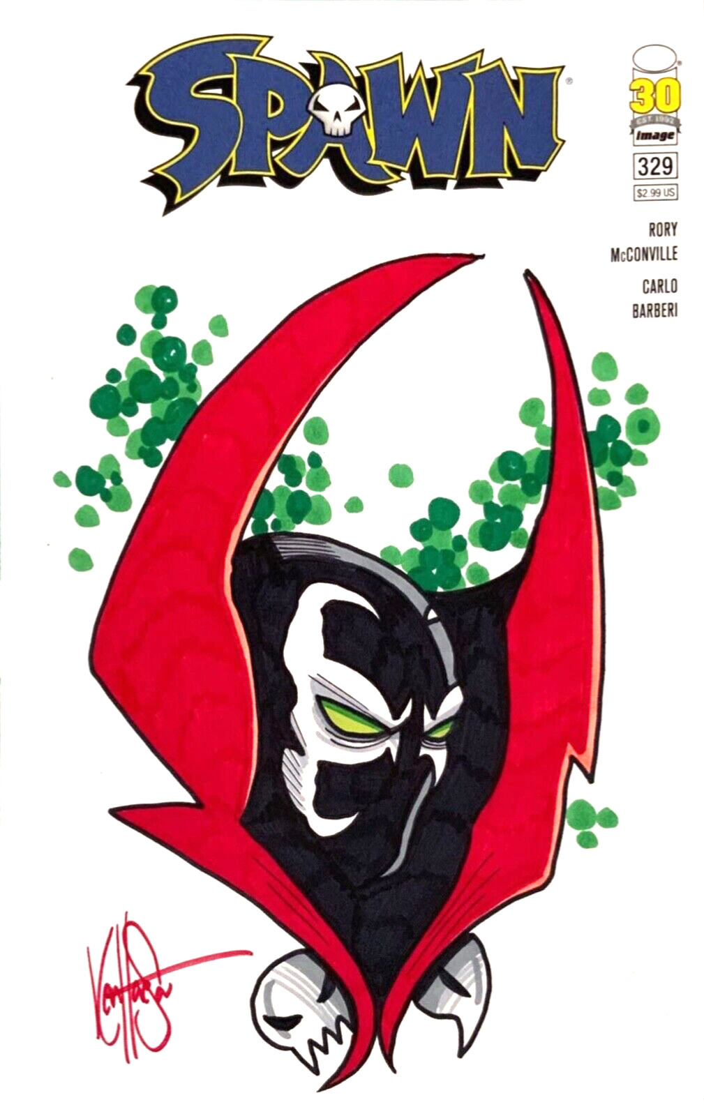 Spawn 329 Blank Variant Hand-Drawn Sketch/Signed by KEN Haeser W/Coa’s ...