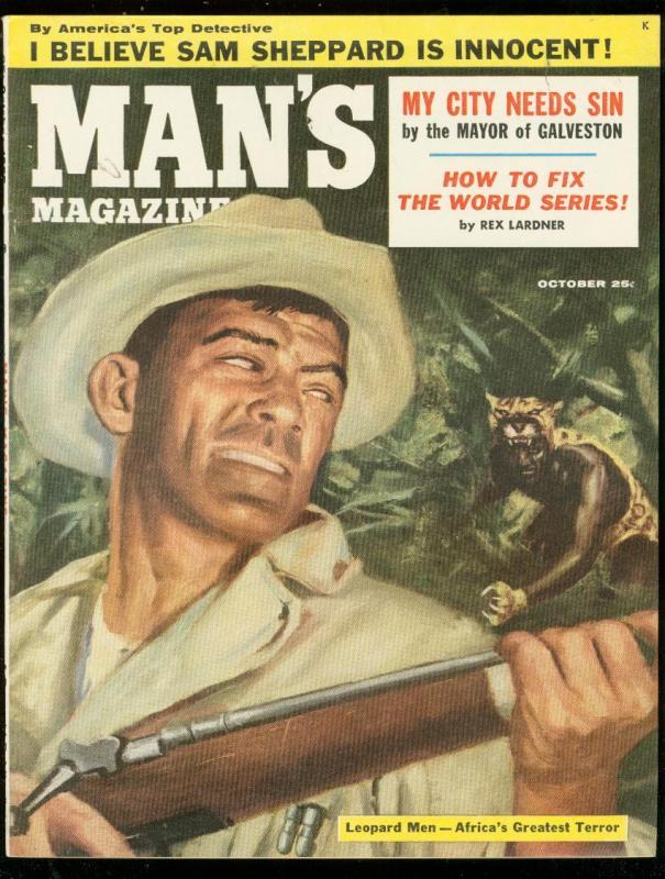Man's Magazine OCT 1955-Sam Sheppard-Leopard Men-Mummy VF | Comic ...