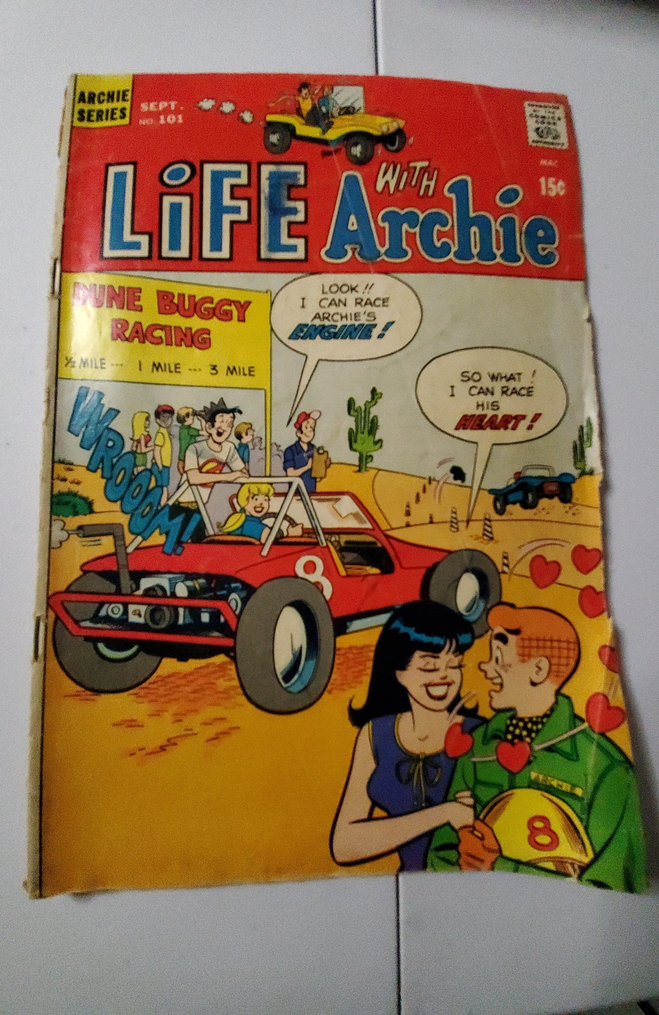 Life With Archie #101 (1970) ink on cover 1 1/2 in spine split at top ...