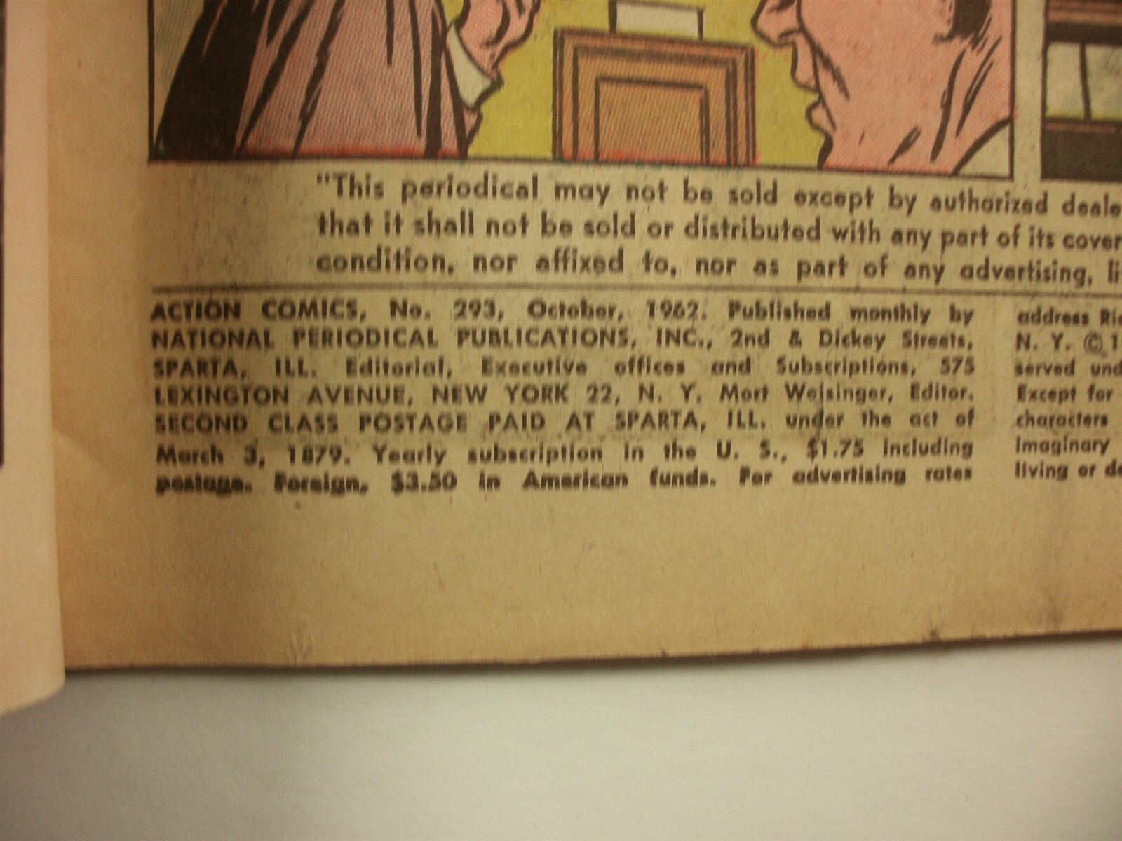DC Comics Action Comics #293 OCT 1962 (GD/VG) features Superman ...