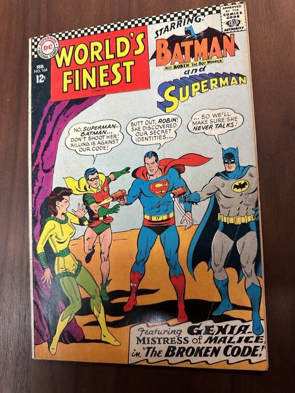 World's Finest #164 VG/FN Starring Superman and Batman (DC 1967 ...