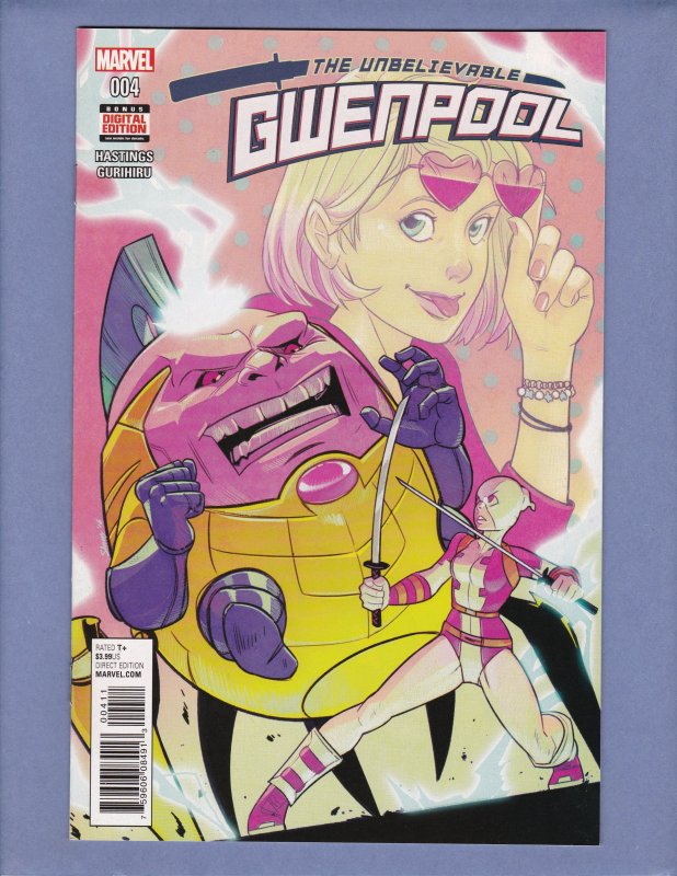 Unbelievable Gwenpool #4 NM- Modok Front/Back Cover Scans Marvel 2016 ...