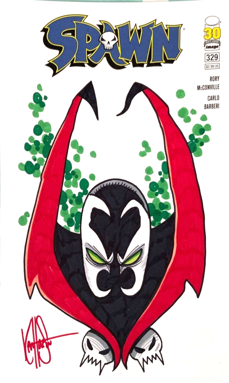Spawn 329 Blank Variant Hand-Drawn Sketch/Signed by KEN Haeser W/Coa’s ...