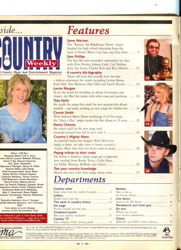 Country Weekly-Lorrie Morgan-Elvis-Johnny Cash-Jerry Lee Lewis-Oct-1998 ...