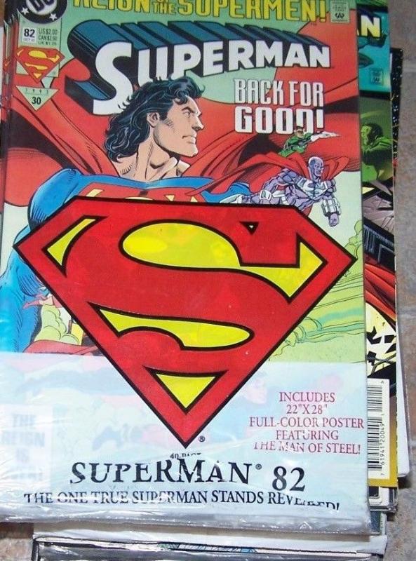 Superman #82 (Oct 1993, DC) reign of the supermen POLYBAGGED W POSTER ...