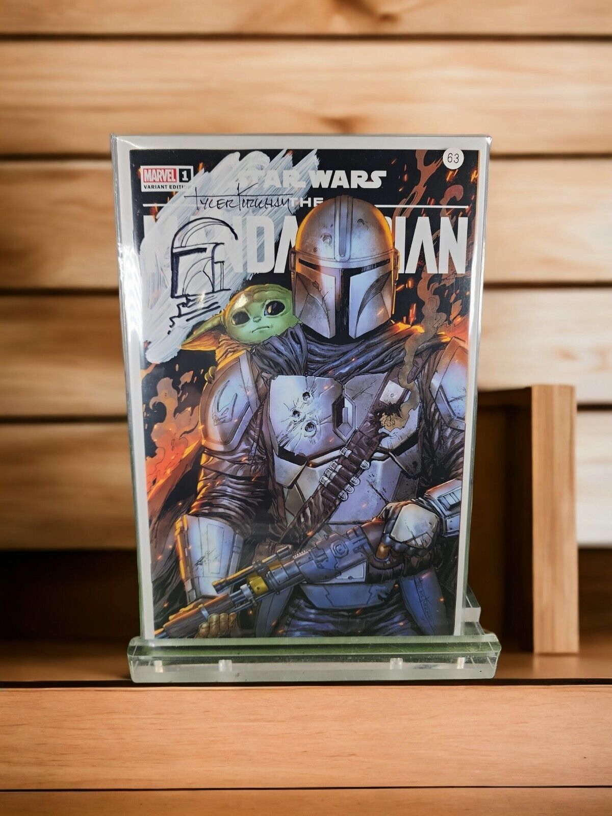 Star Wars Mandalorian #1 Battle Damage Artist Signed & Sketched Kirkham ...