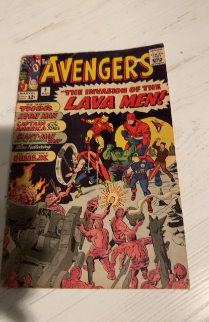 The Avengers #5 (1964)invasion of the lava men see description | Comic ...