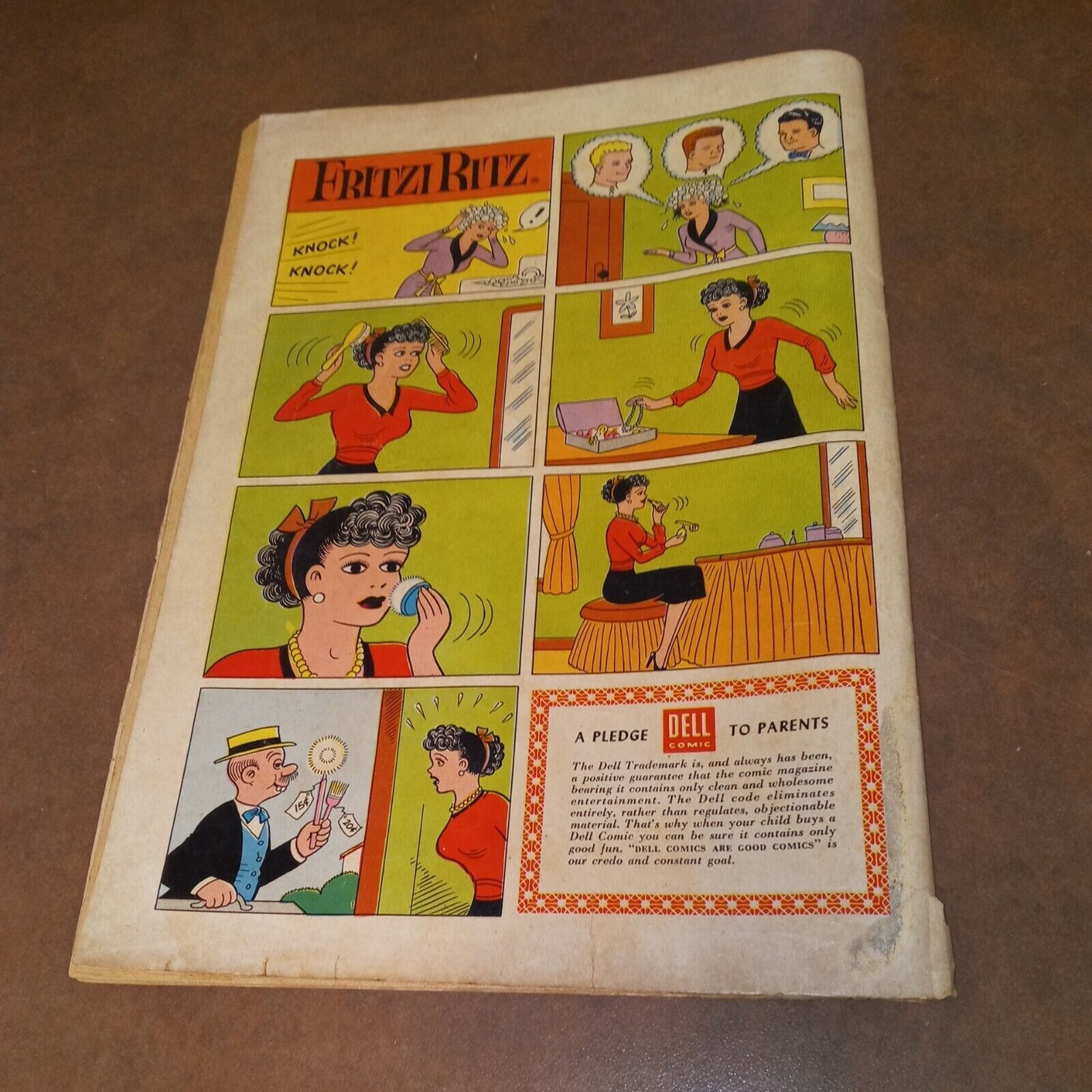 FRITZI RITZ #57 Dell Comics 1958 (4 page PEANUTS) charlie brown nancy ...