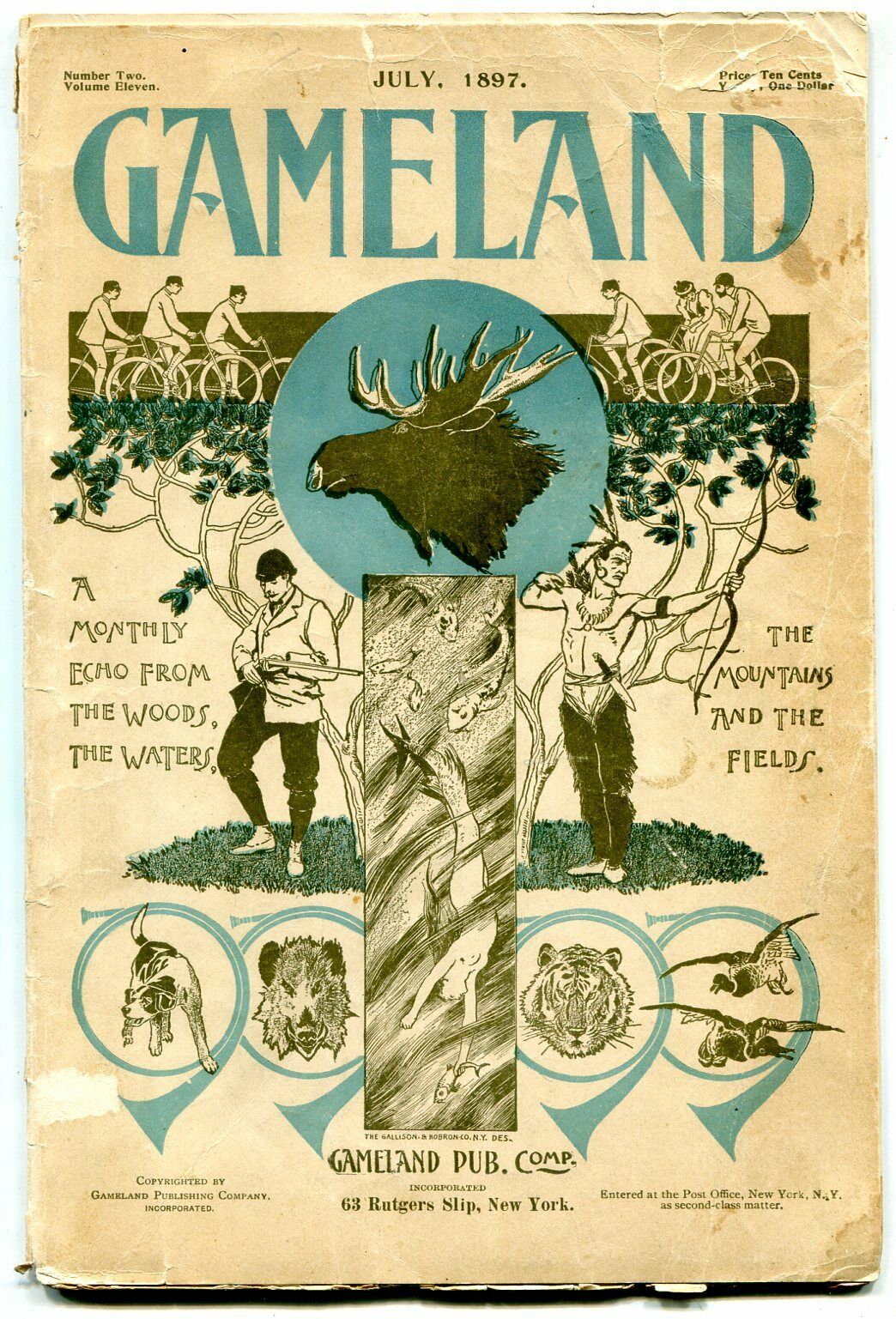 Gameland Pulp July 1897- Mermaid cover- rare hunting & fishing G/VG ...