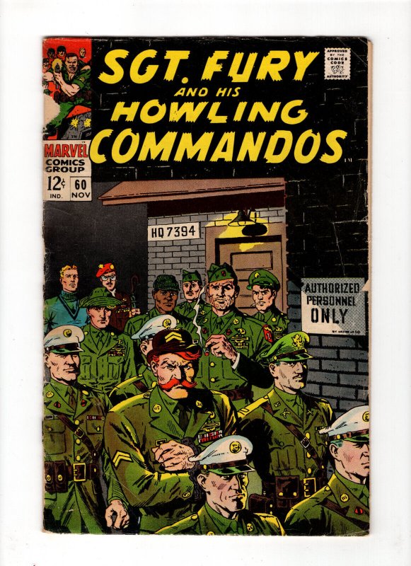 Sgt. Fury & The Howling Commandos #60 (1968, Marvel Comics) Low Grade ...
