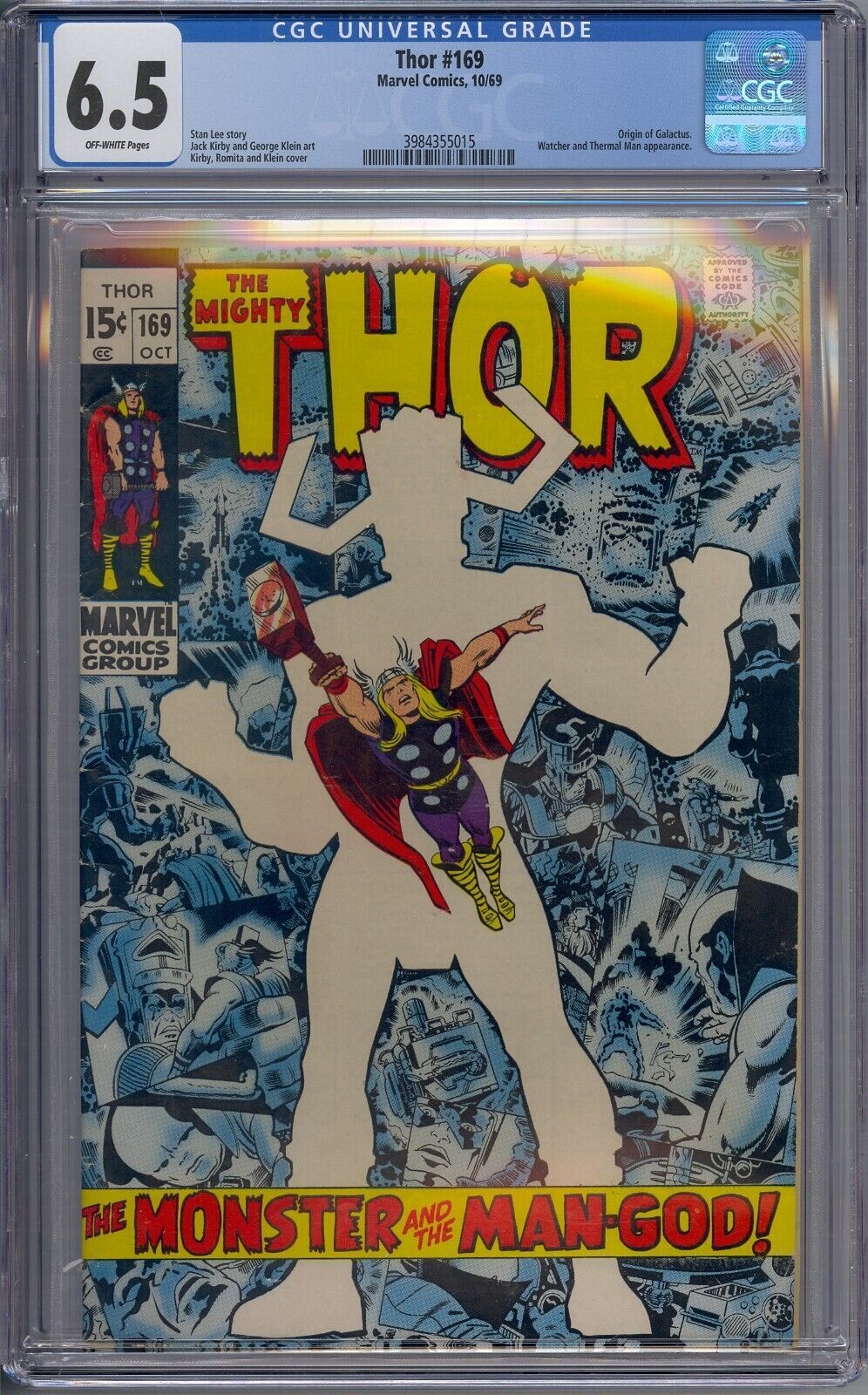 Thor #169 CGC 6.5 Origin Galactus Watcher Thermal MAN Stan LEE Jack ...