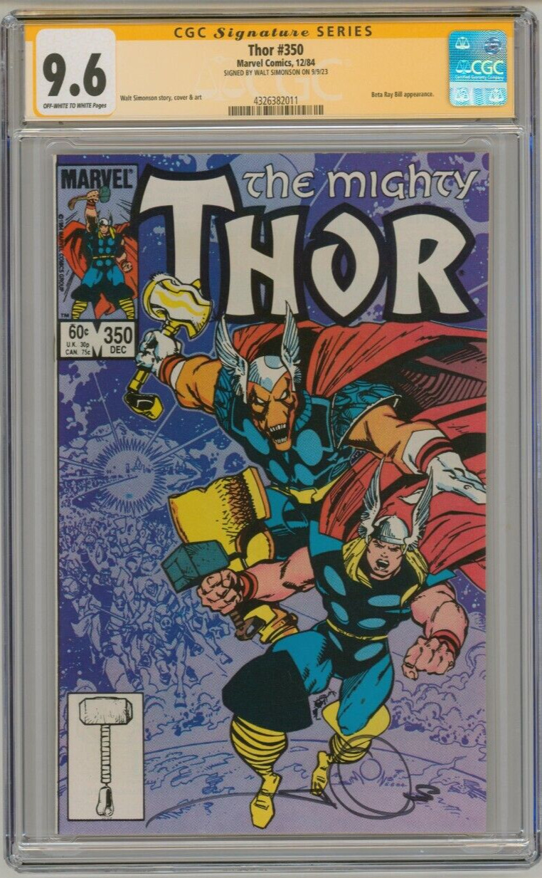 CGC SS 9.6 Thor #350 SIGNED Walt Simonson Story Cover & Art / Beta Ray ...