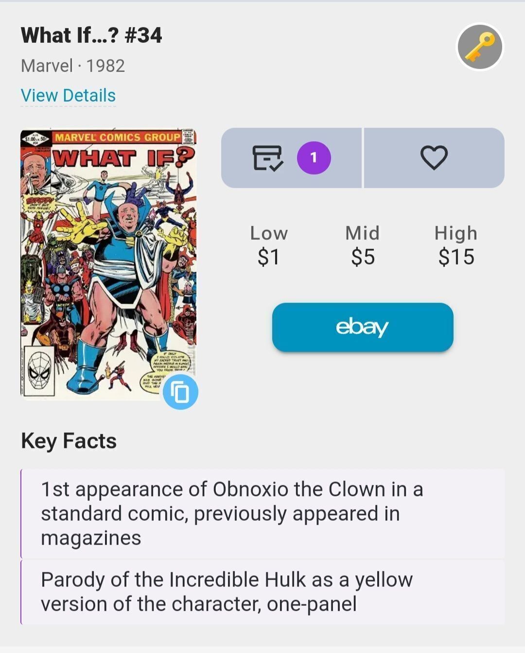 What If? #34 (1982) KEY 1ST App Obnoxio the Clown Parody of the Yellow ...